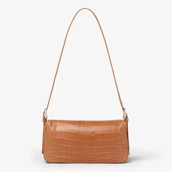 Fendi Baguette® 26424 Camel-color Brushed Crocodile Leather Bag